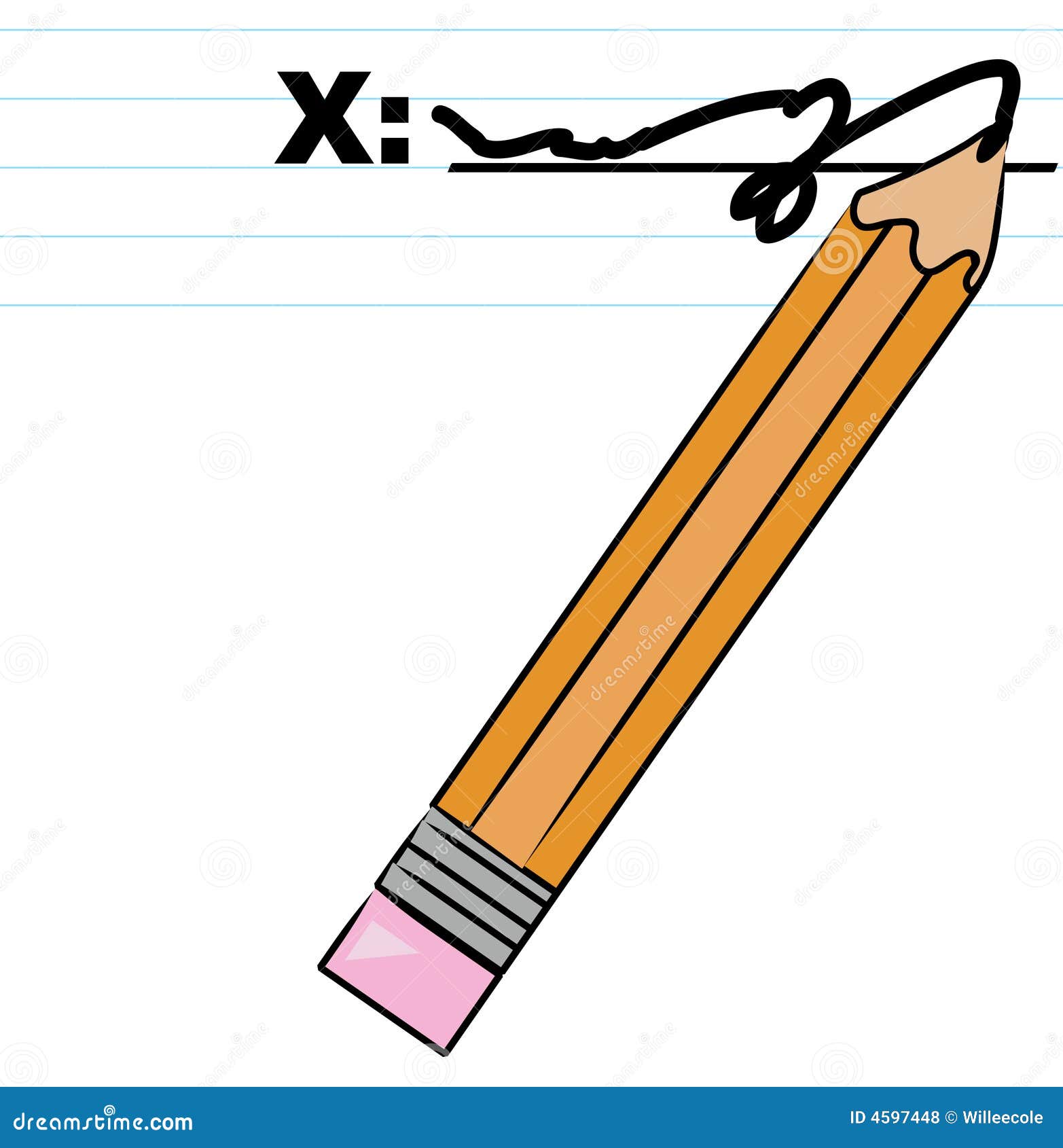 Kennzeichnen auf dem x vektor abbildung. Illustration von büro - 4597448