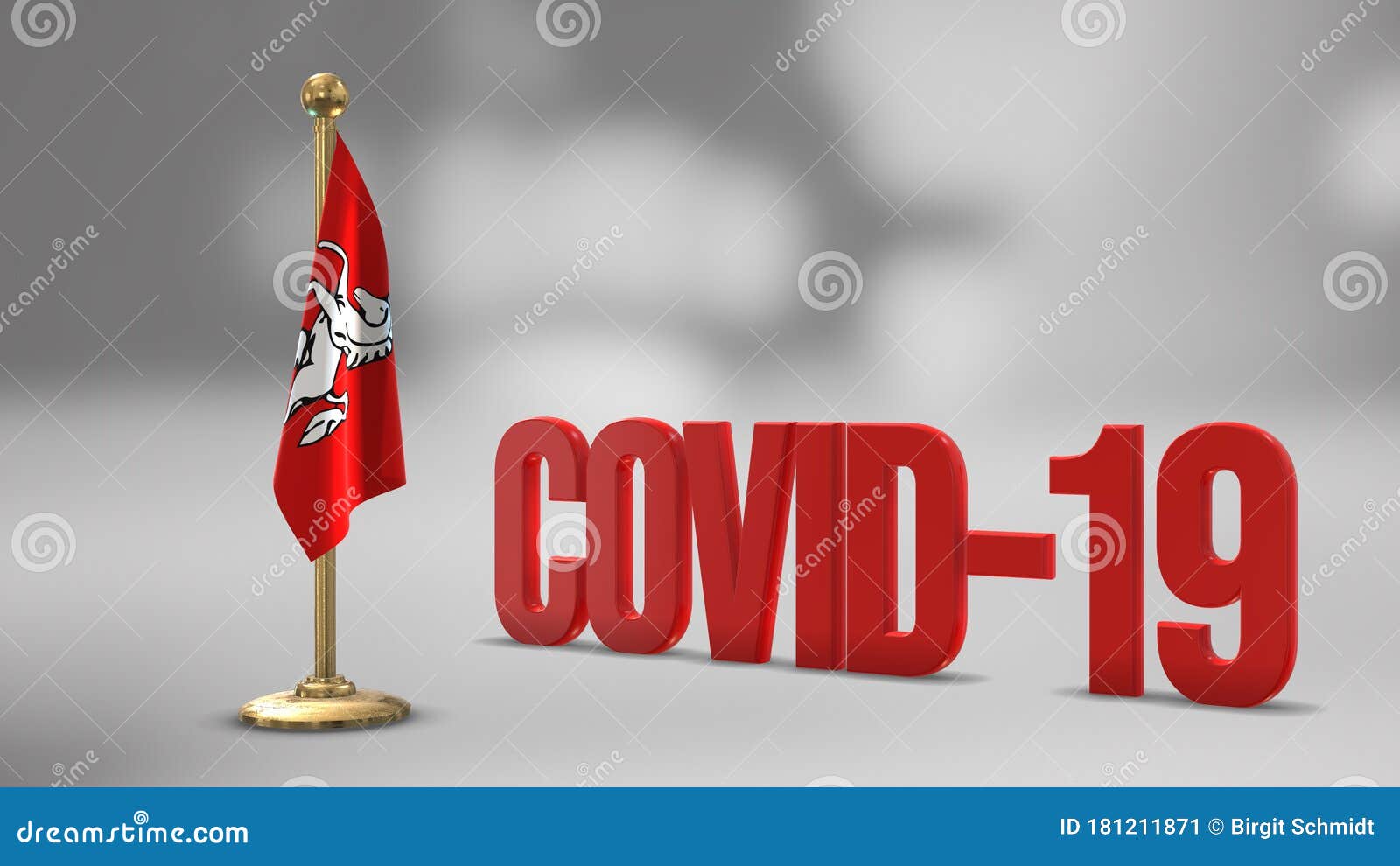 Kent Realistic 3D Flag and Covid-19 Illustration. Stock Illustration ...