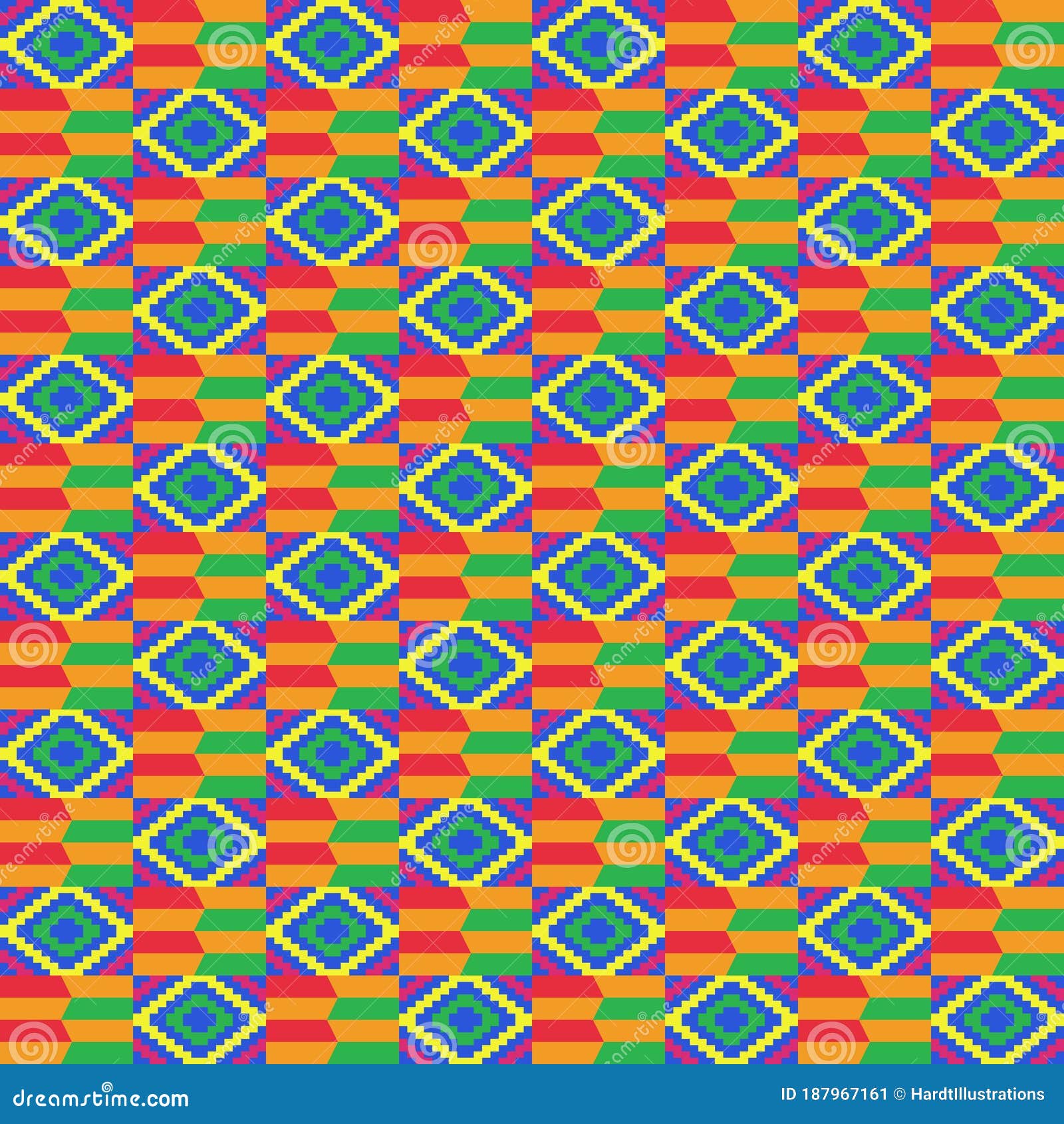 Kente Cloth Seamless Pattern Stock Illustration - Illustration of ...