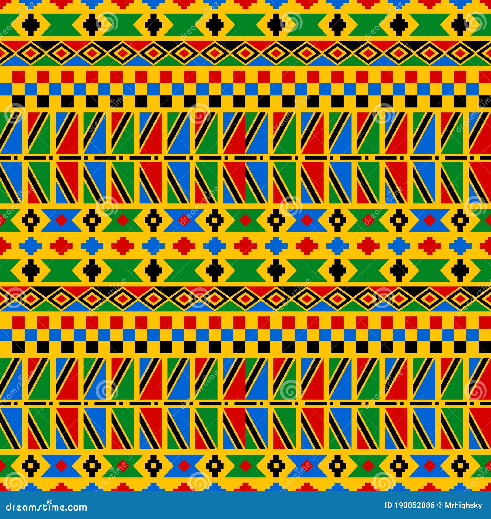 Kente Seamless Pattern stock vector. Illustration of tile - 190852086