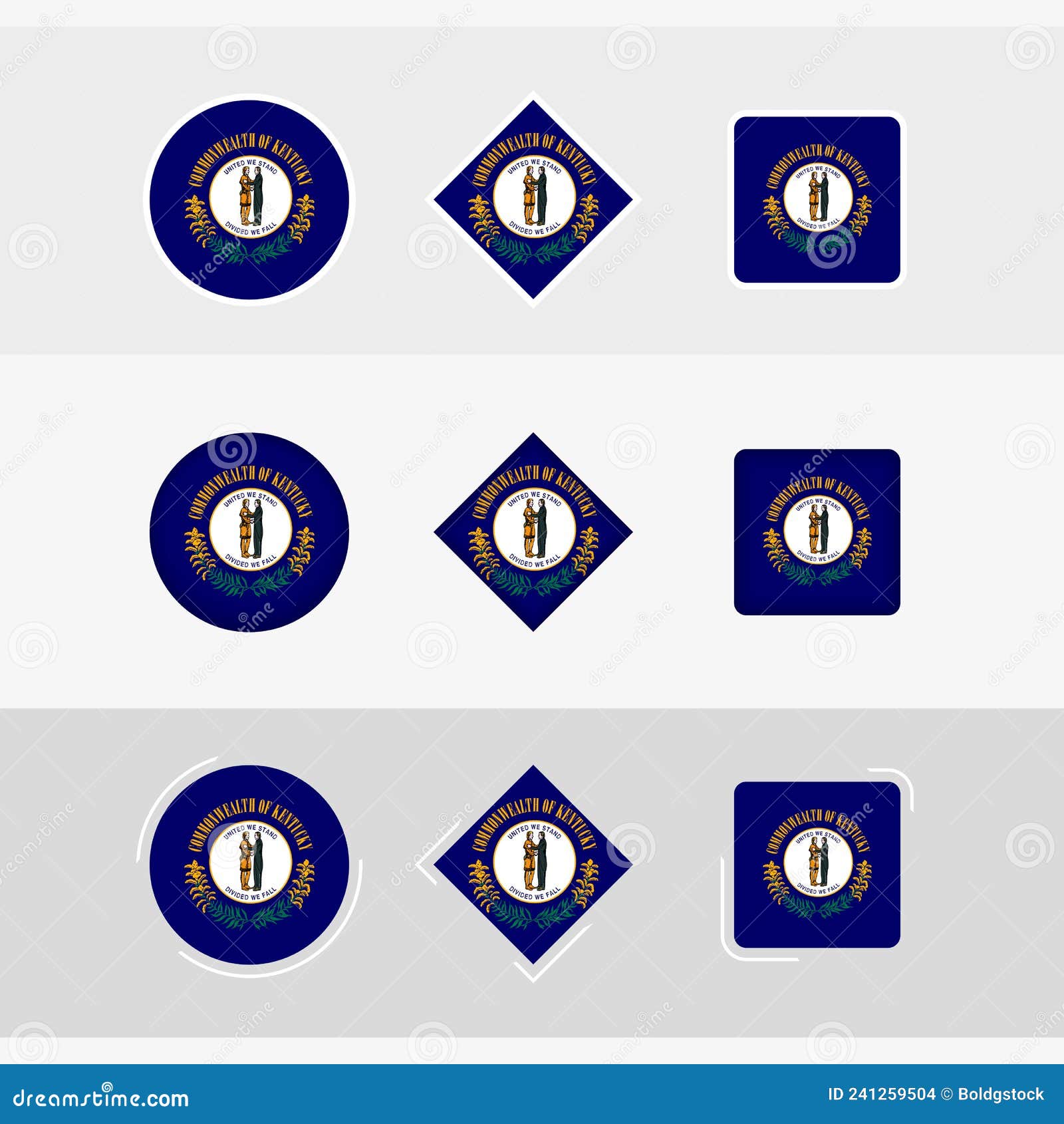 Kentucky Flag Icons Set, Vector Flag of Kentucky Stock Vector ...