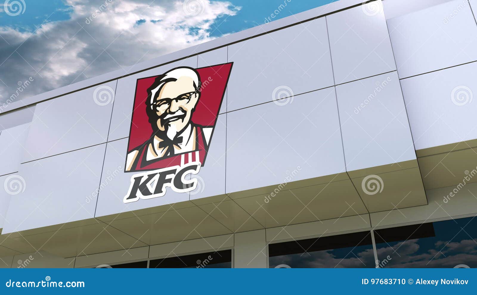 Kentucky Fried Chicken KFC Logo on the Modern Building Facade ...