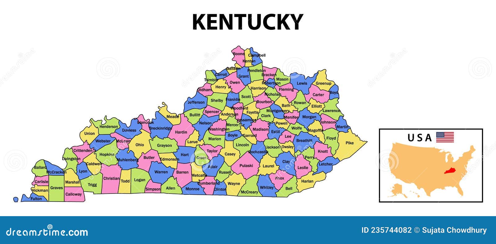 Kentucky Map. District Map of Kentucky in 2020. District Map of ...