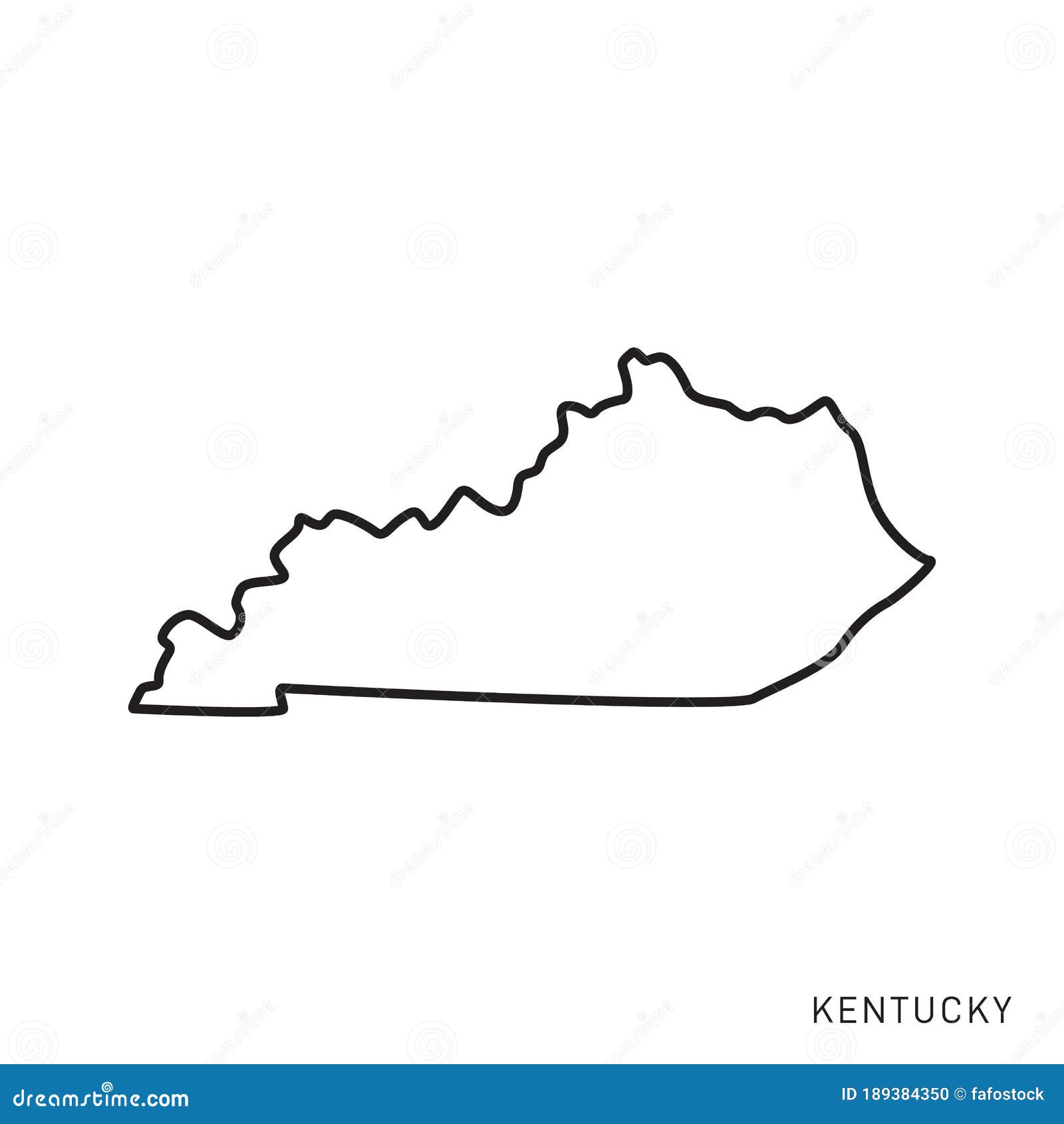 Kentucky Map Outline Vector Design Template. Editable Stroke Stock ...