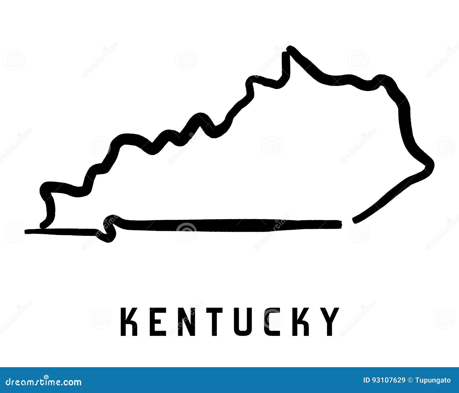 Kentucky map stock illustration. Illustration of blank - 93107629