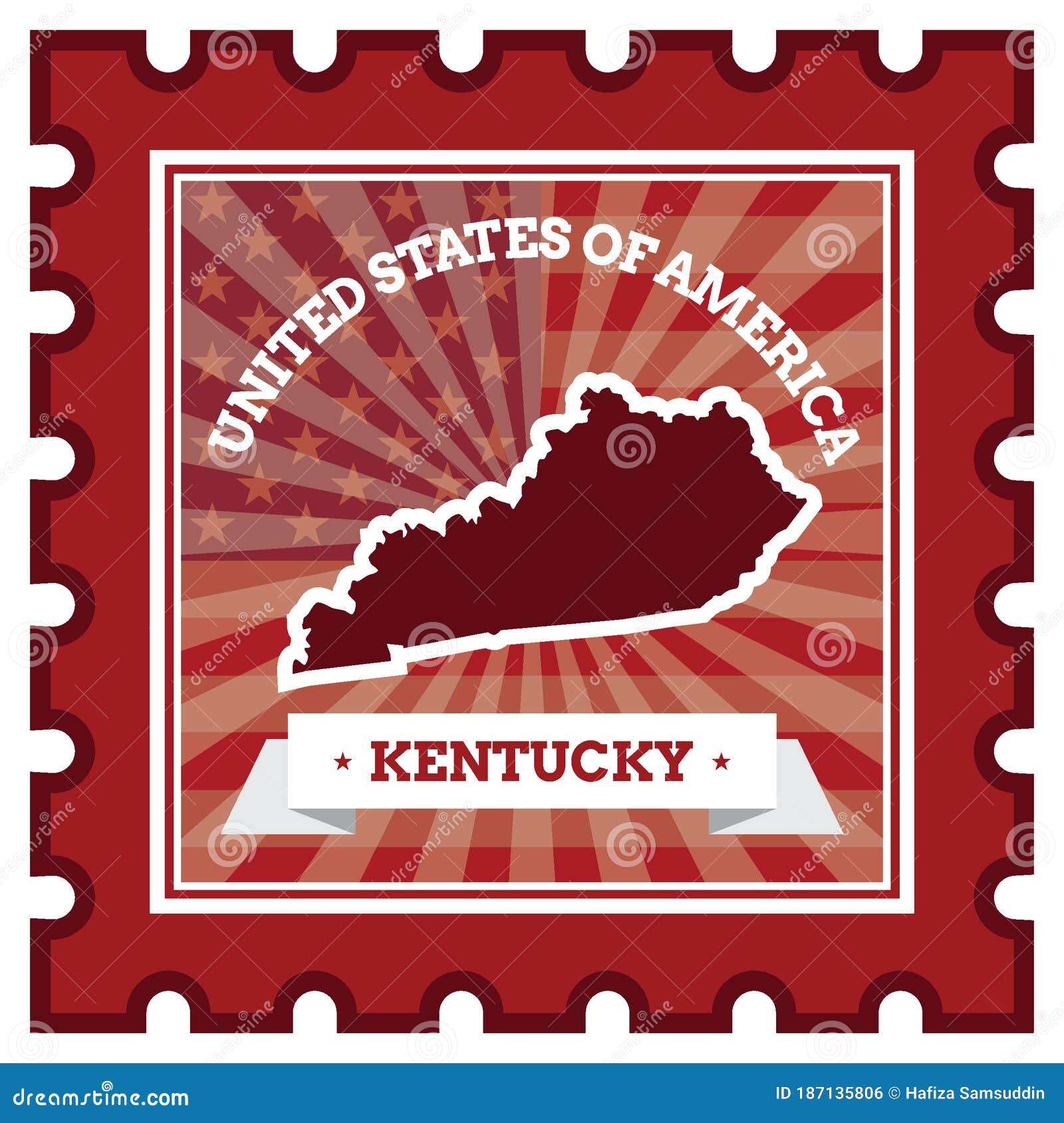 Kentucky Postage Stamp. Vector Illustration Decorative Design Stock ...