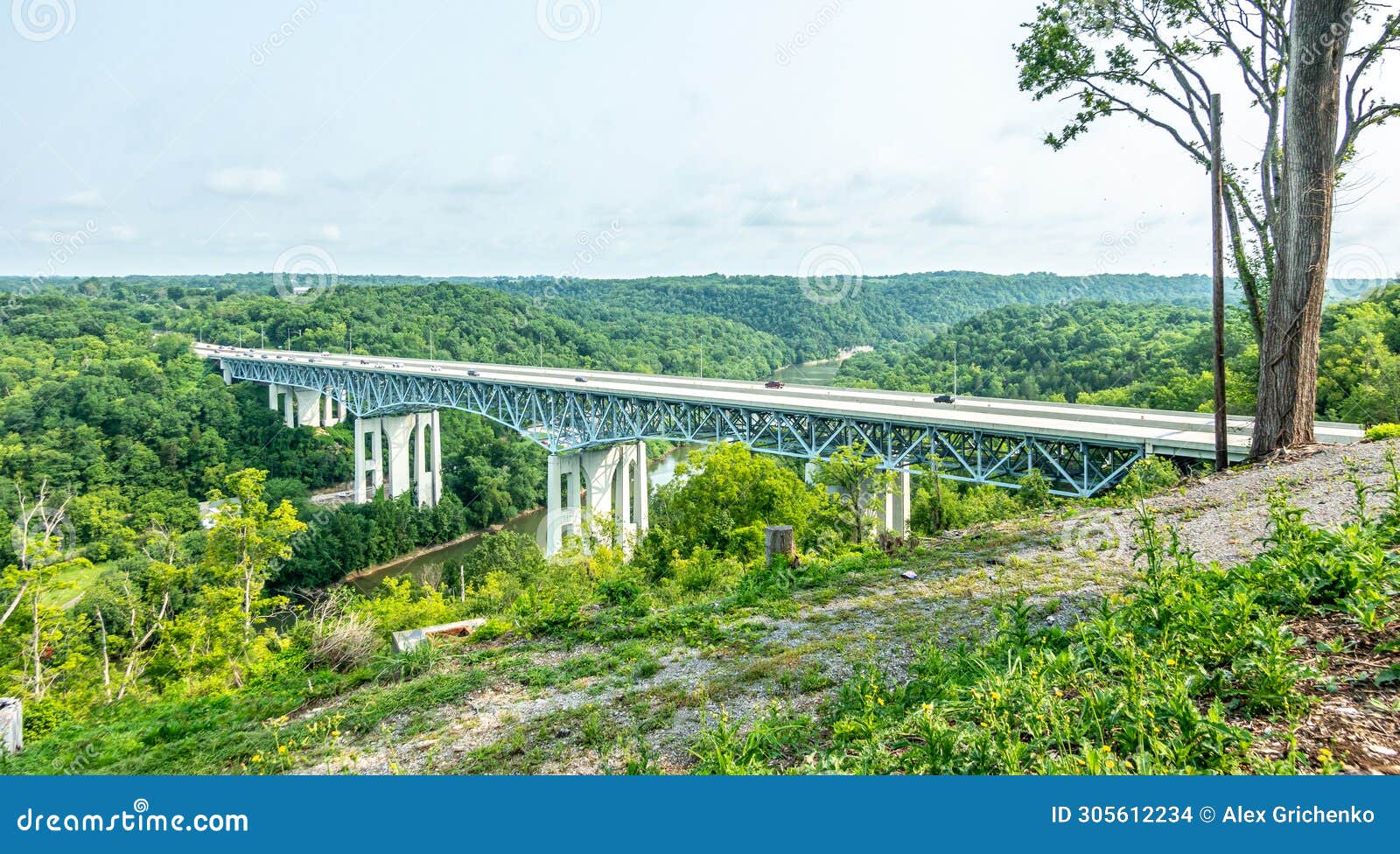 Kentucky River and Clays Ferry Interstate Bridge Overlook Stock Photo ...