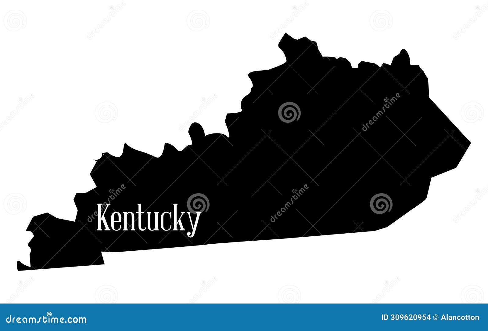 Kentucky Map Silhouette. Royalty-Free Cartoon | CartoonDealer.com ...