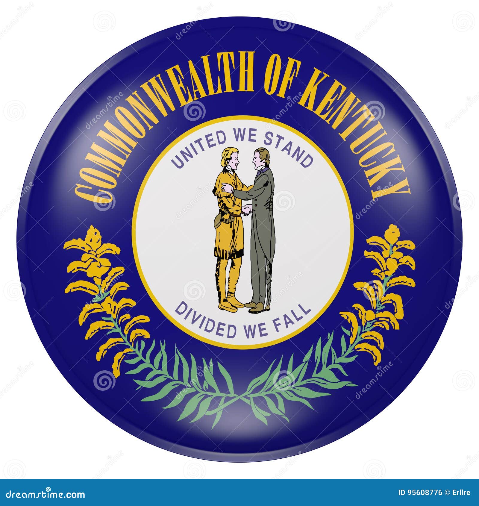 Kentucky State flag button stock illustration. Illustration of ...