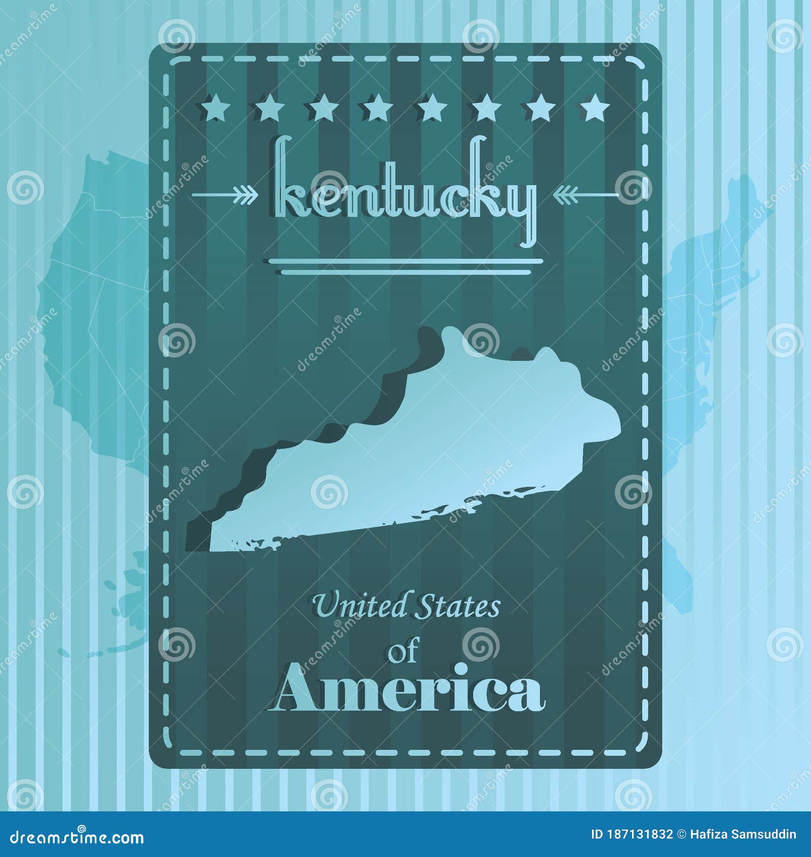 Kentucky State Map Label. Vector Illustration Decorative Design Stock ...