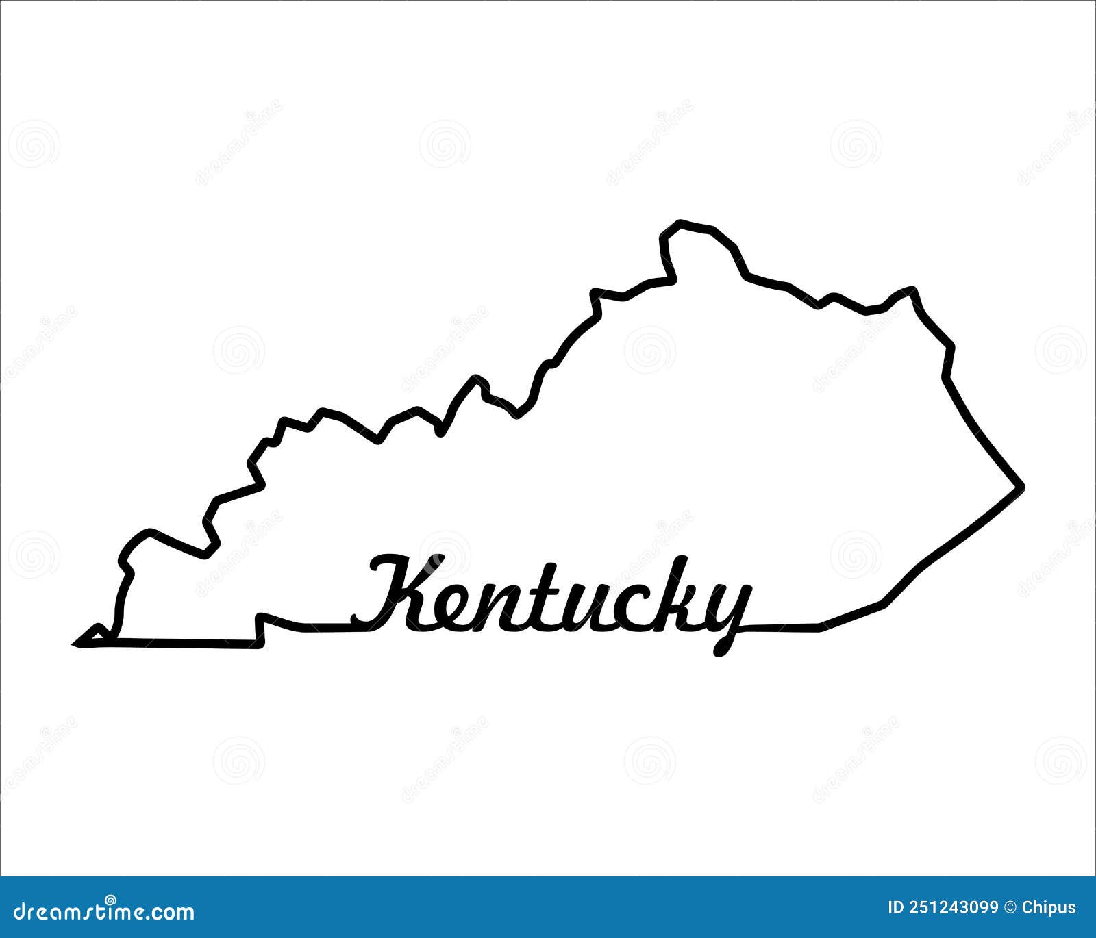 US State Map. Kentucky Outline Symbol. Vector Illustration Stock Vector ...