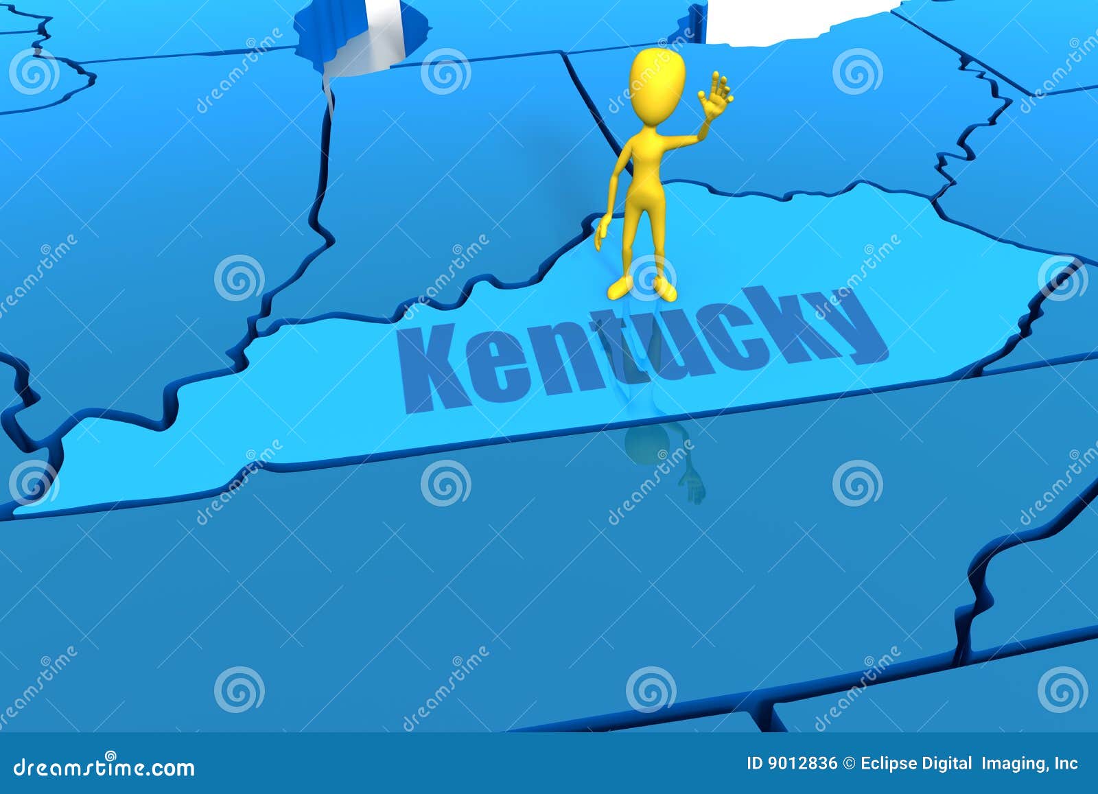 Kentucky State Outline with Yellow Stick Figure Stock Illustration ...