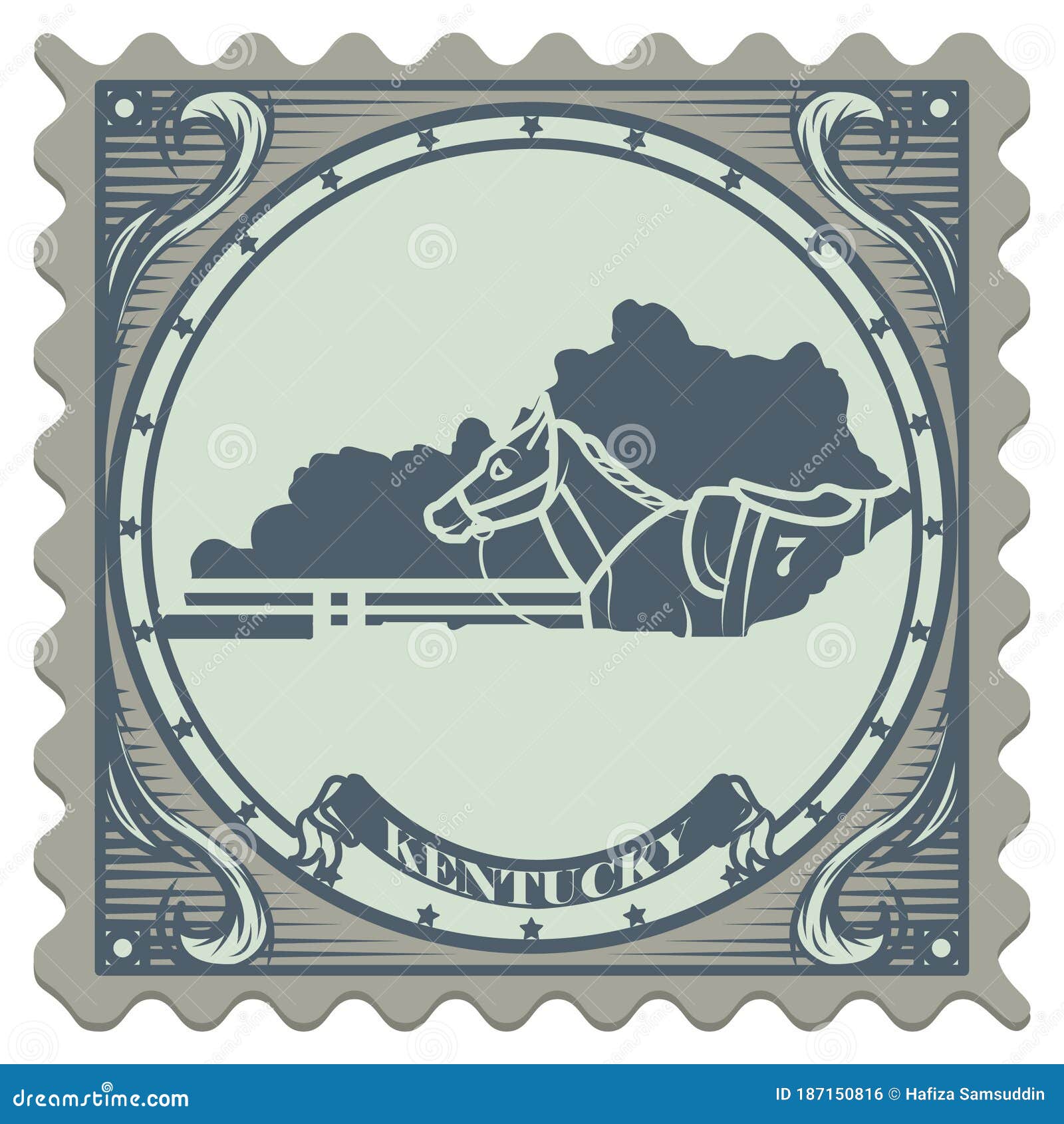 Kentucky State Postage Stamp. Vector Illustration Decorative Design ...