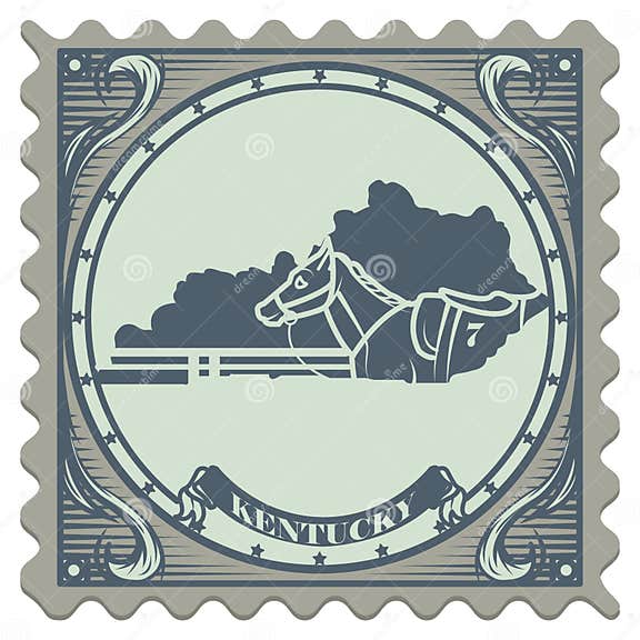 Kentucky State Postage Stamp. Vector Illustration Decorative Design ...