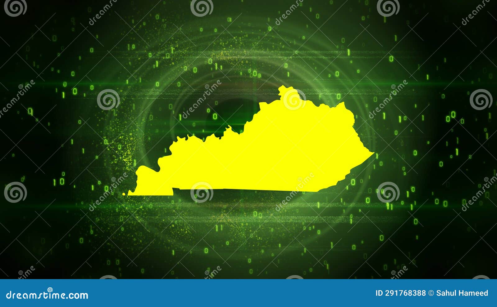 Kentucky State (USA) Map on Digital Background Stock Illustration ...