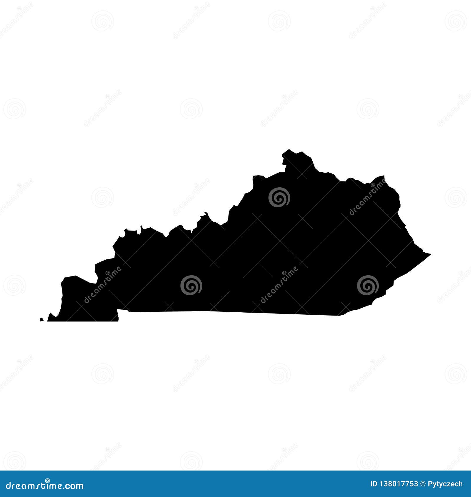 Kentucky State USA Map Glowing Silhouette Outline Made Of Stars Lines ...