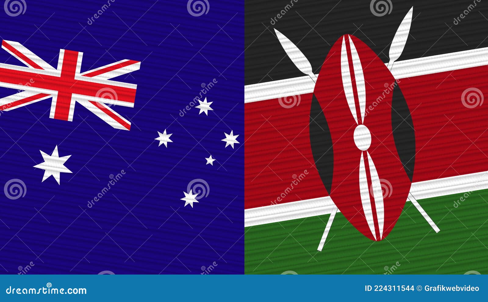 Kenya and Australia Two Half Flags Together Stock Illustration ...