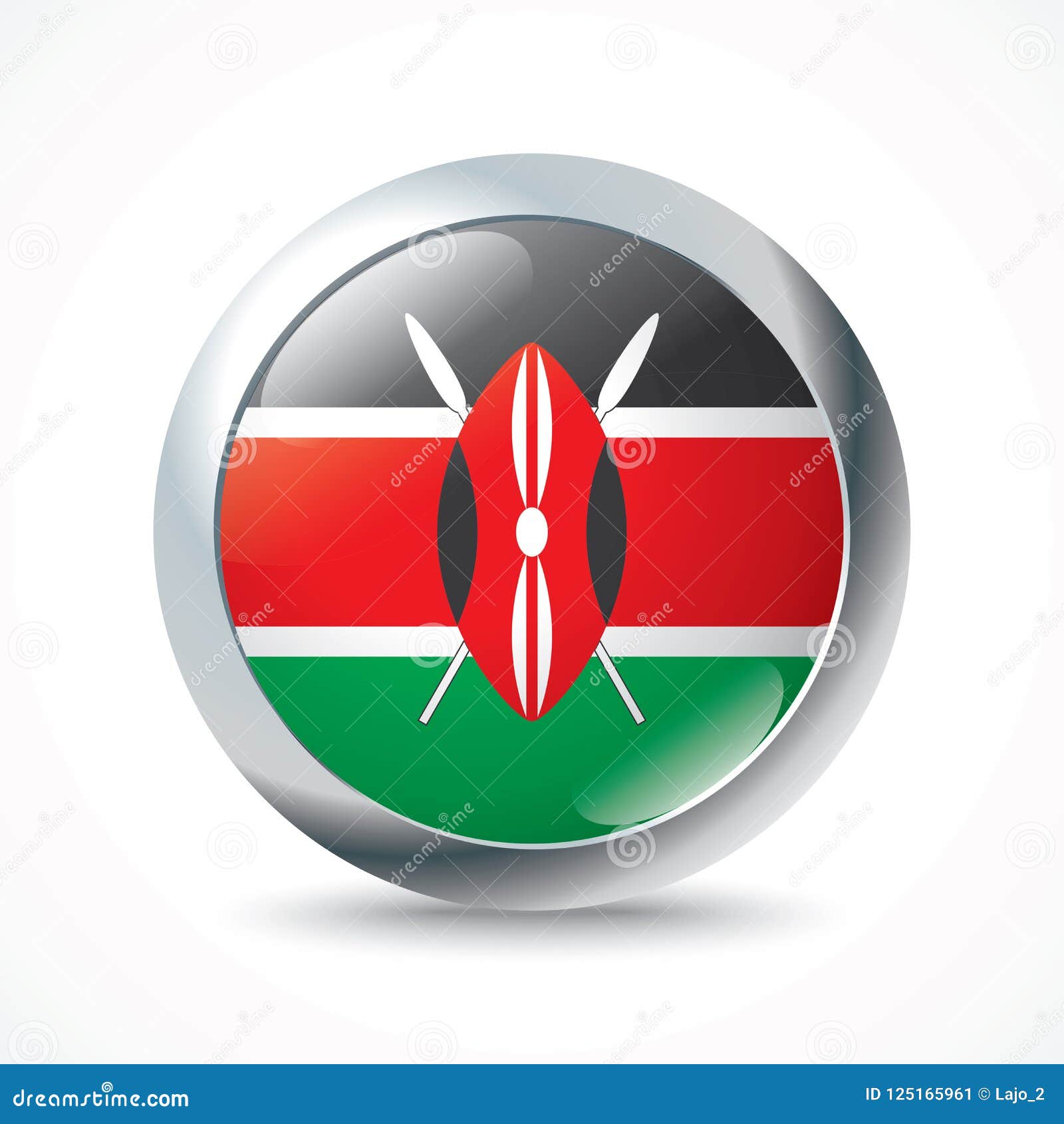 Kenya flag button stock vector. Illustration of africa - 125165961