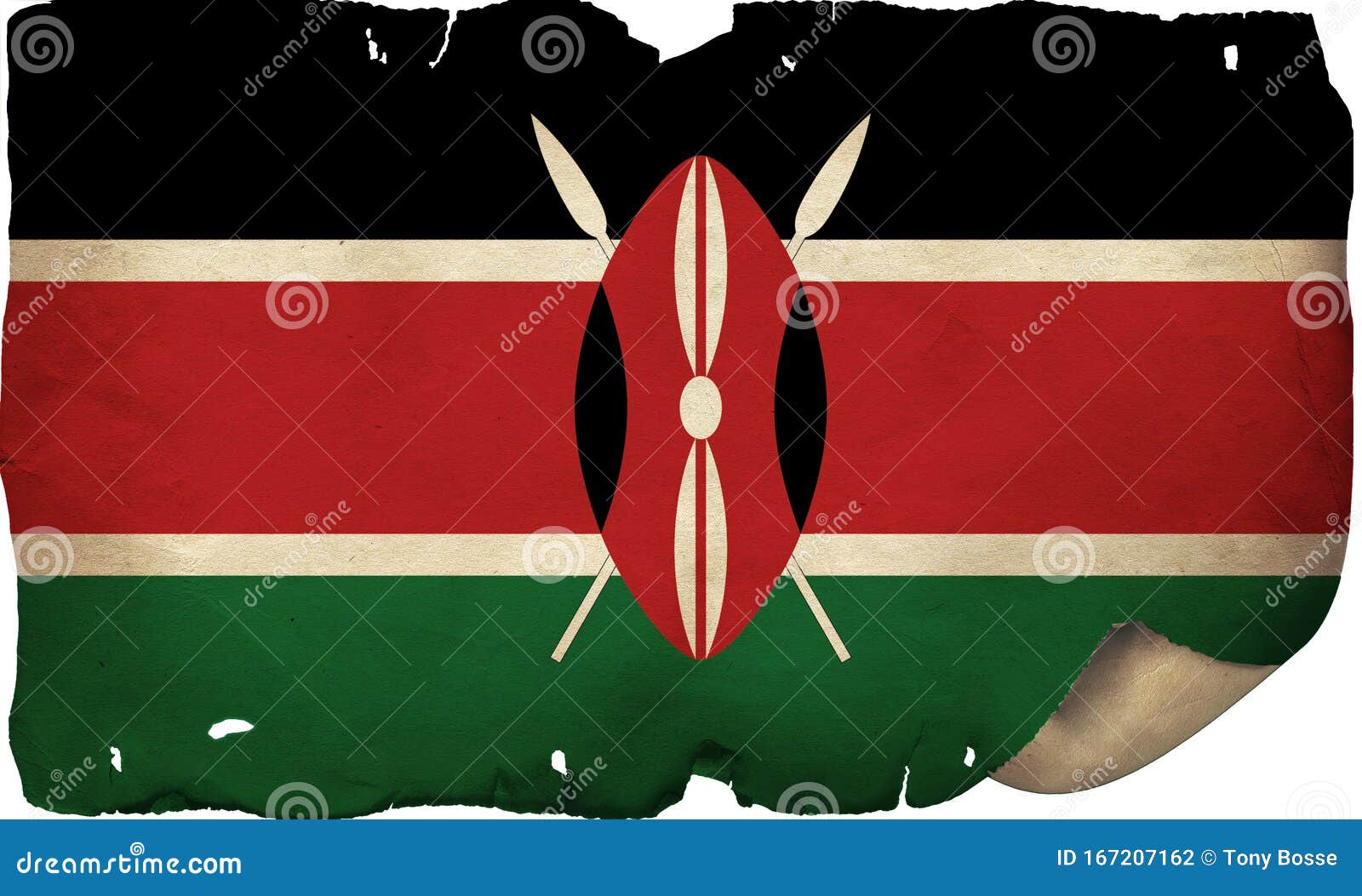 Kenya Flag on Old Paper stock illustration. Illustration of abstract ...