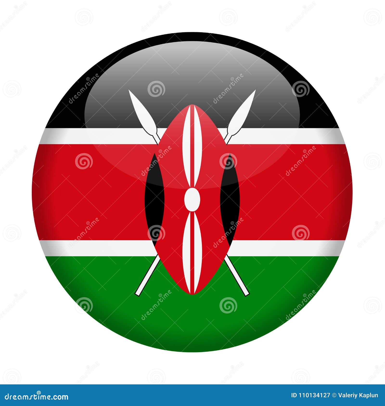Kenya Flag Vector Round Icon Stock Illustration - Illustration of flat ...