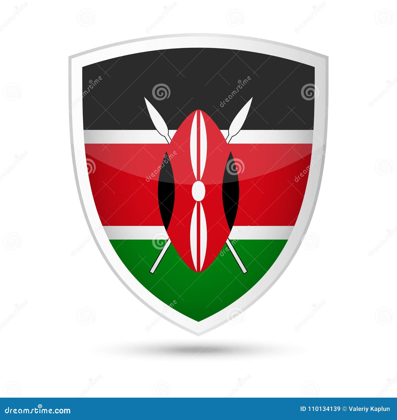 Kenya Flag Vector Shield Icon Stock Illustration - Illustration of ...