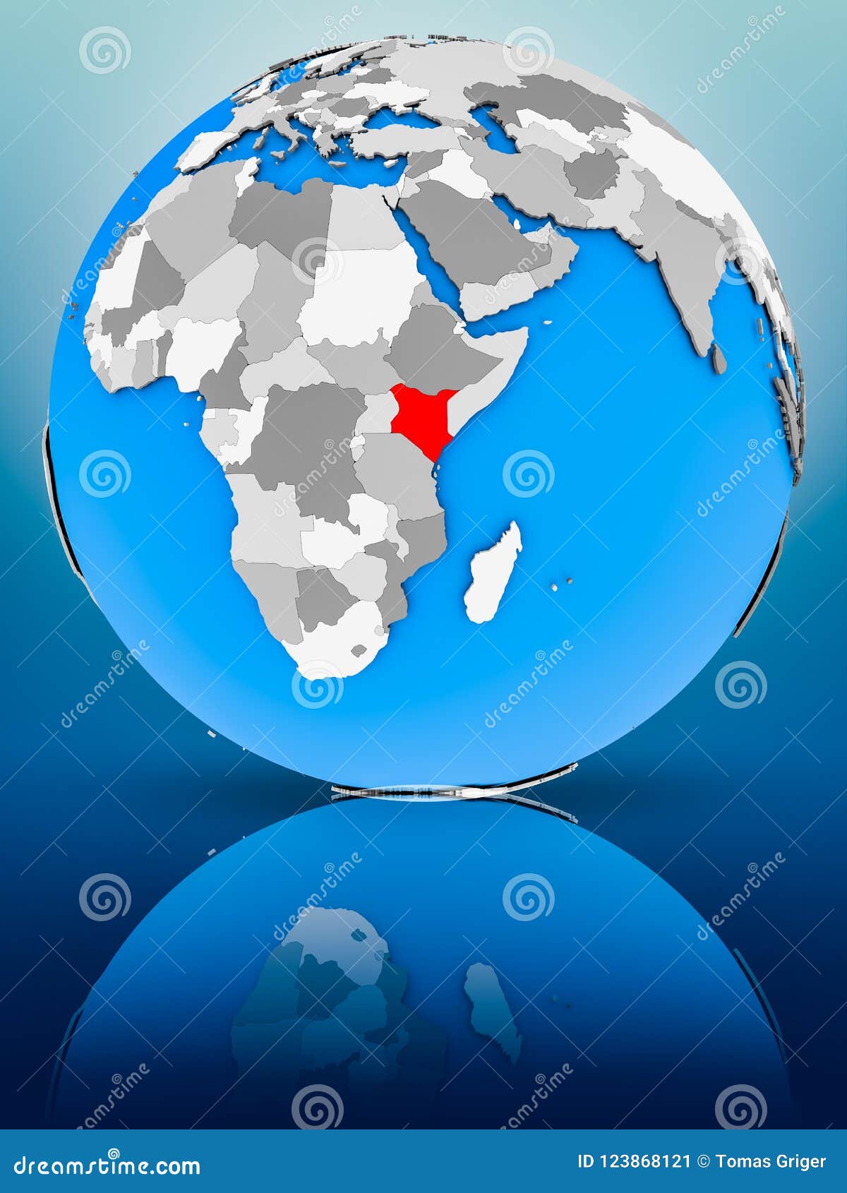 Kenya on political globe stock image. Image of republic - 123868121