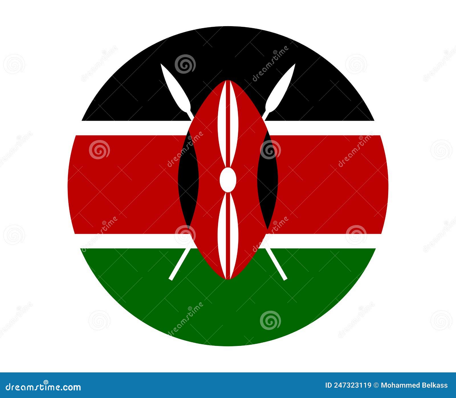 Kenya Flag National Africa Emblem Icon Vector Stock Illustration ...