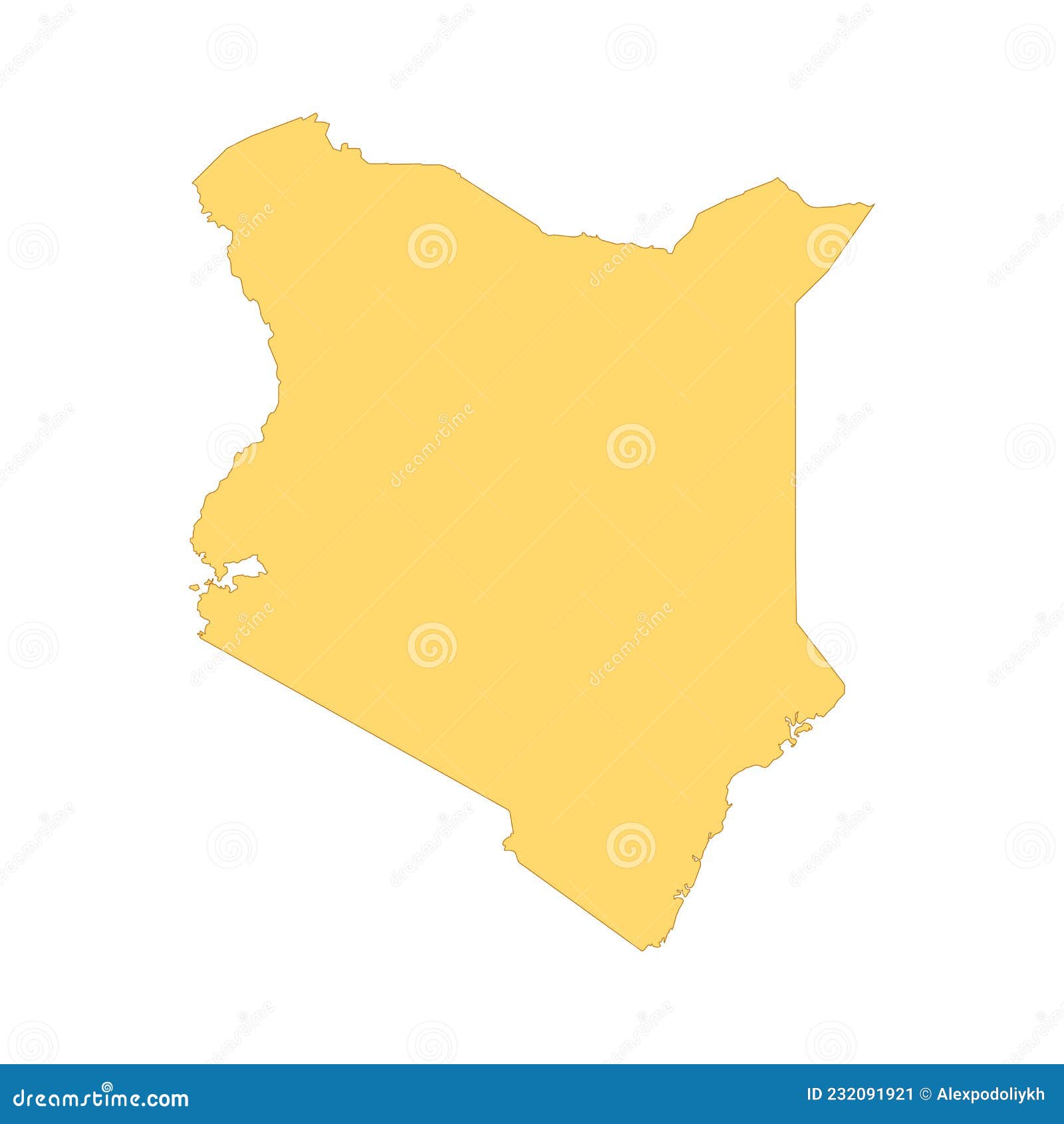 Kenya Map Color Line Element. Border of the Country Stock Vector ...