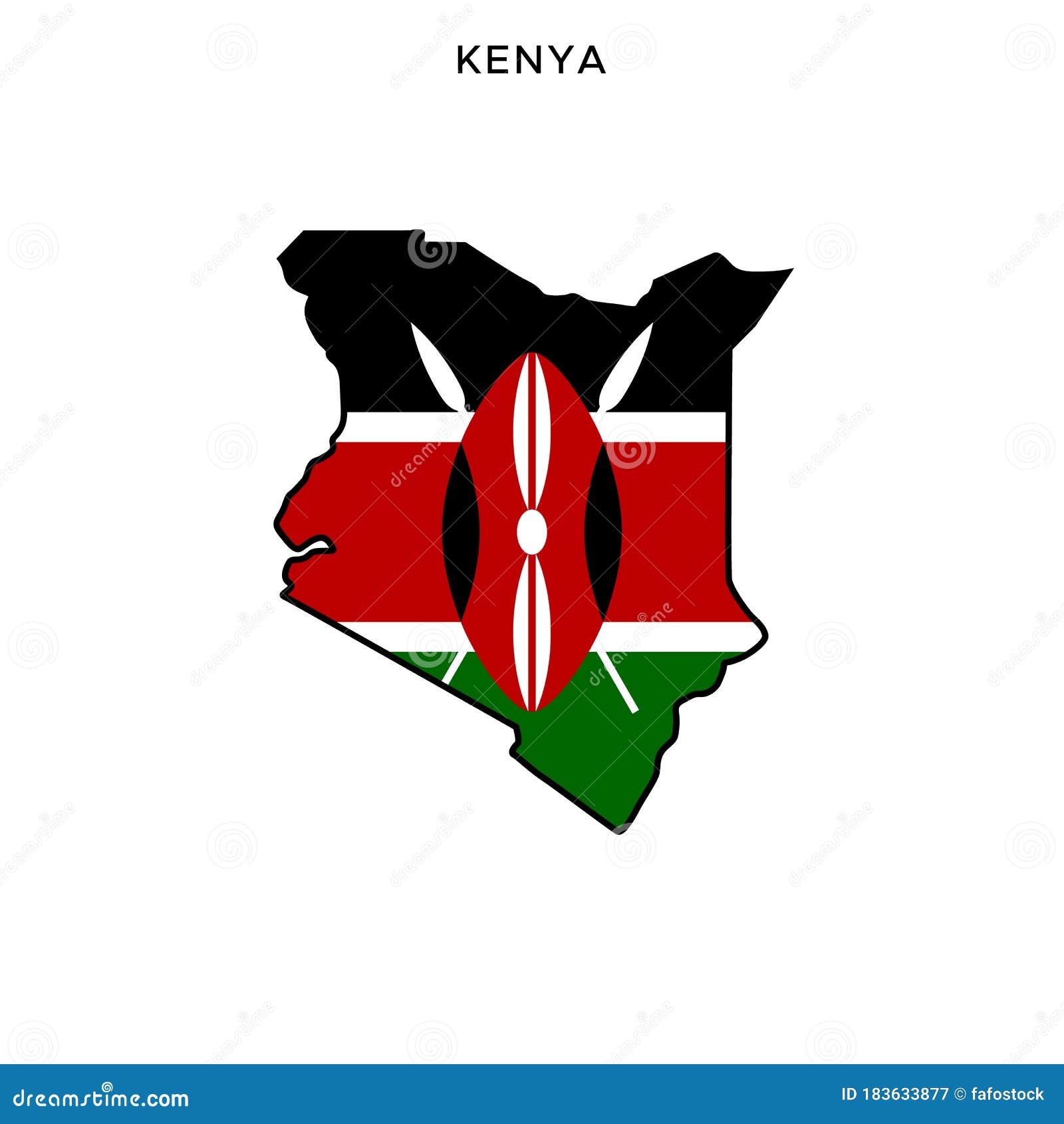 Map and Flag of Kenya Vector Design Template with Editable Stroke ...