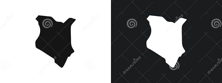Kenya Map Icon Linear Graphics Set Vector in Black Stock Vector ...