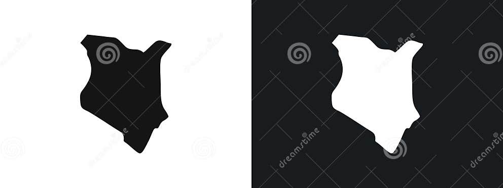 Kenya Map Icon Linear Graphics Set Vector in Black Stock Vector ...