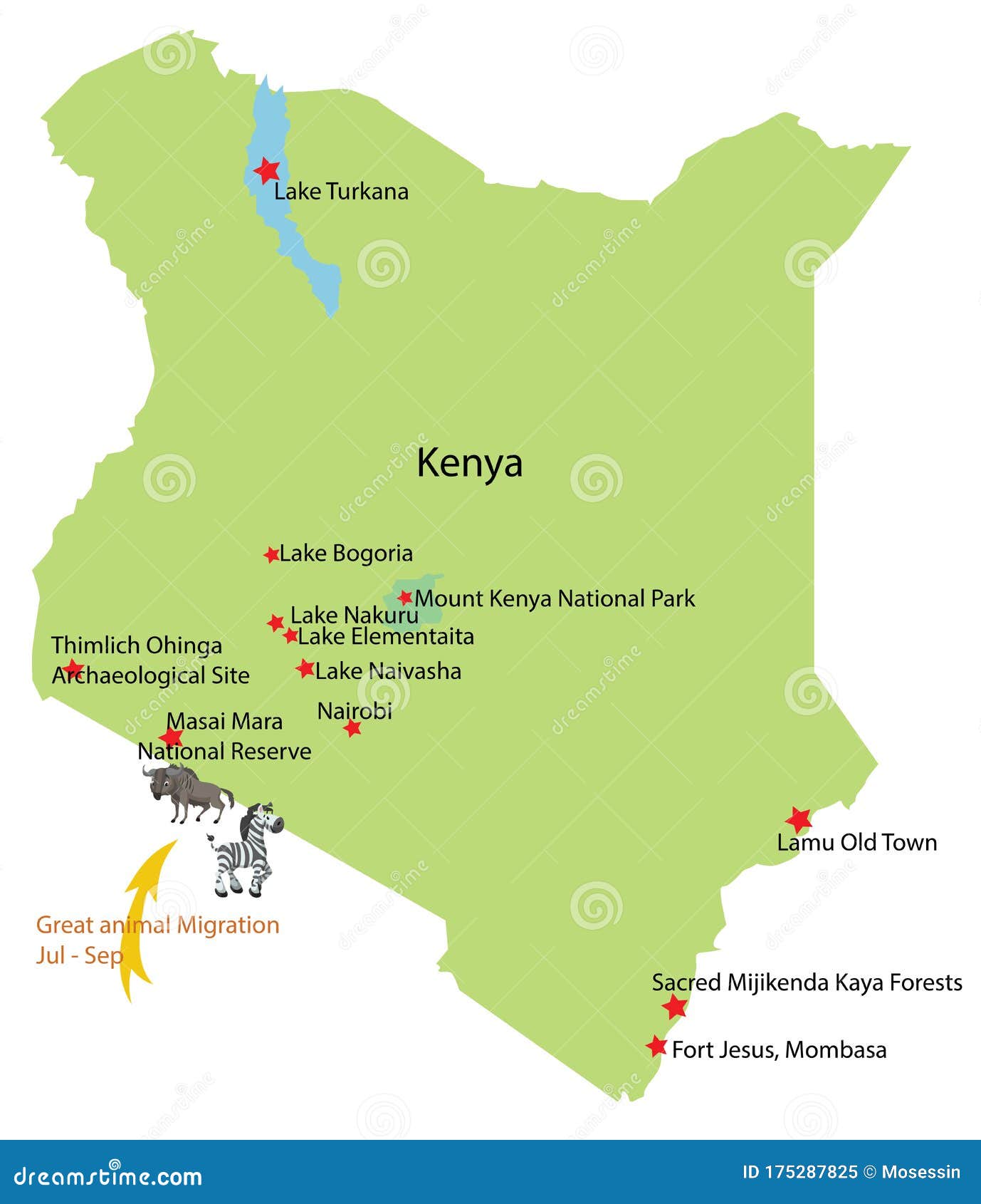 Kenya Point of Interest Migration Stock Vector - Illustration of ...