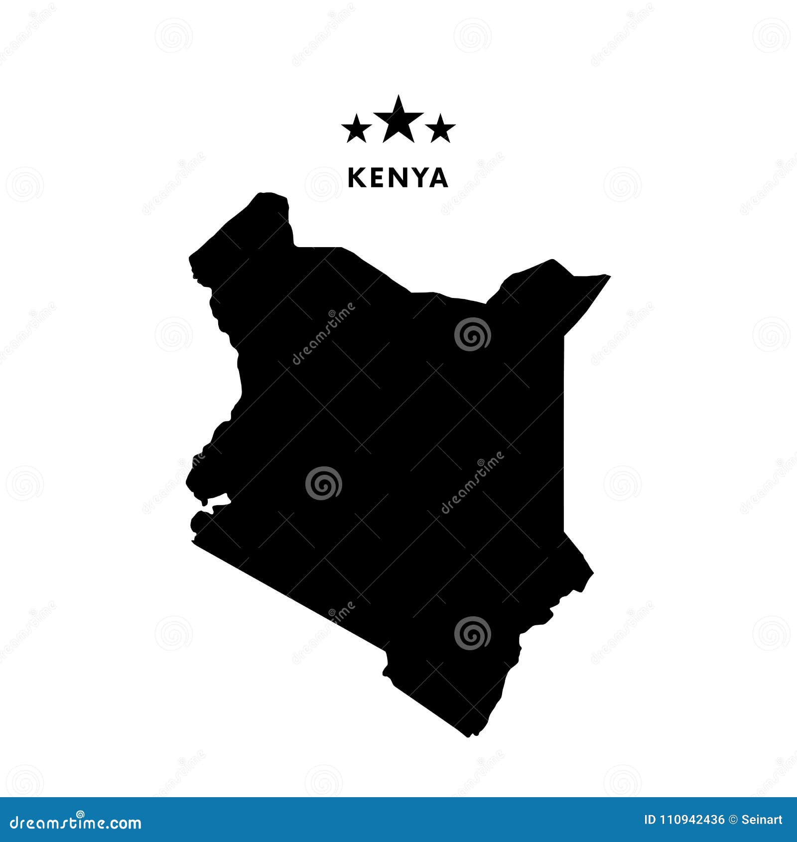 Kenya Map. Vector Illustration. Stock Vector - Illustration of black ...