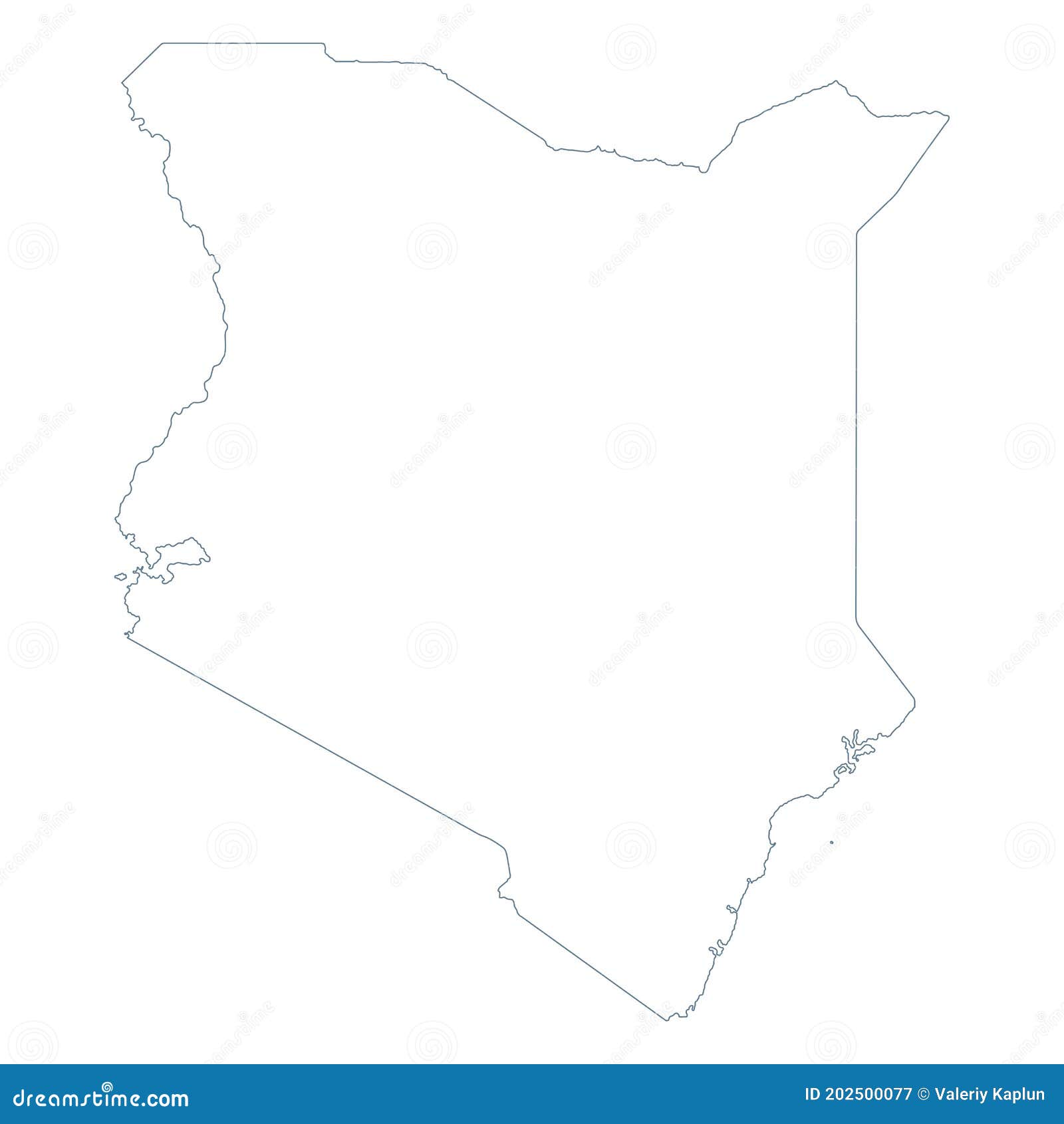 Kenya Map - Vector Contour Illustration Stock Illustration ...