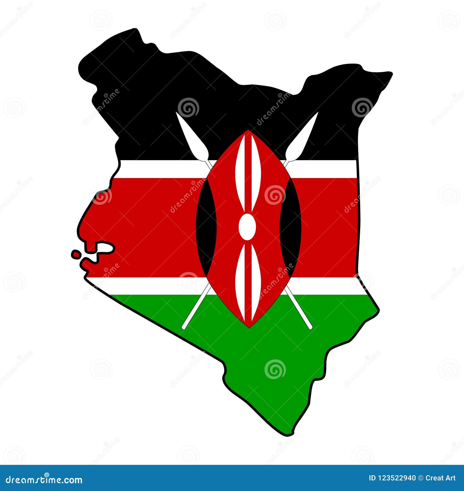 Kenya.Map of Kenya Vector Illustration Stock Vector - Illustration of ...
