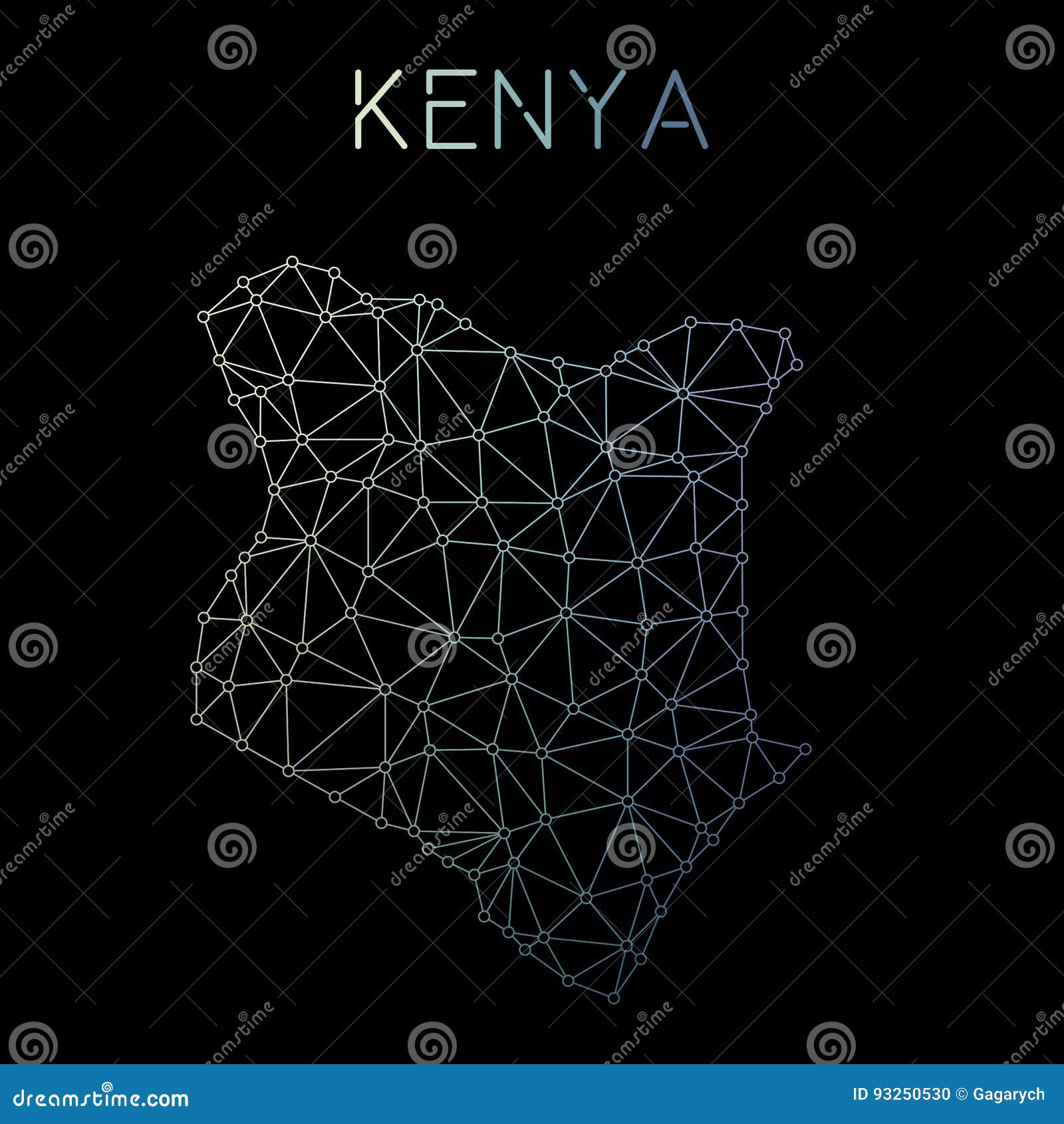 Kenya network map. stock vector. Illustration of concept - 93250530