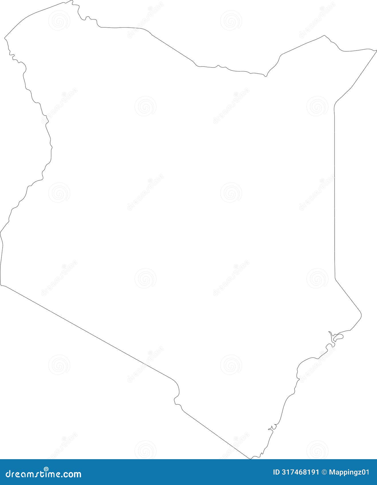 Kenya outline map stock vector. Illustration of region - 317468191