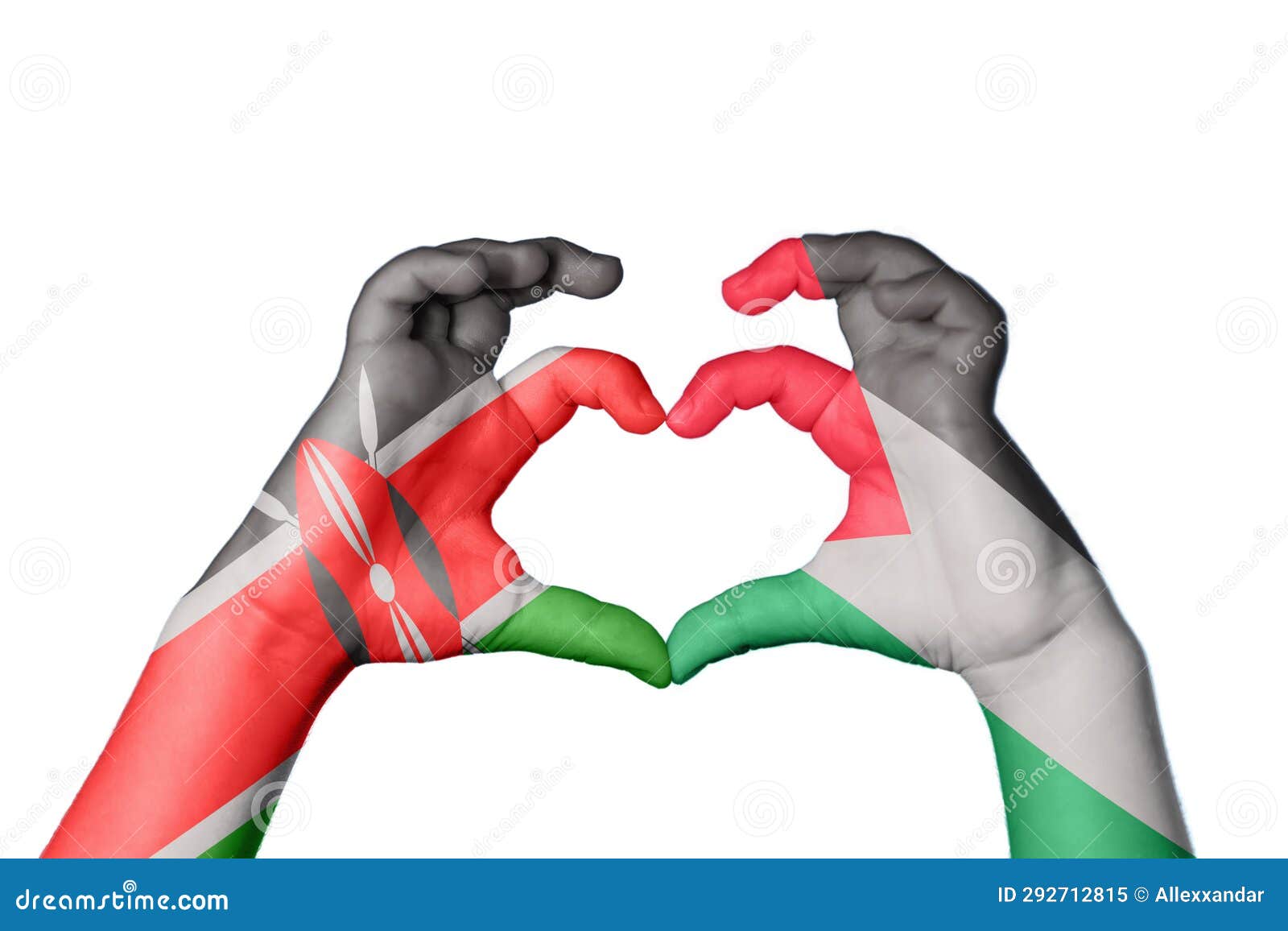 Kenya Palestine Hard Hand Gesture Making Heart Стоковое Изображение ...