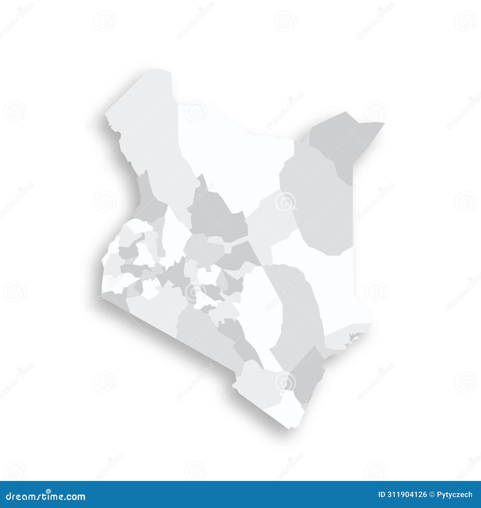 Kenya Political Map of Administrative Divisions Stock Vector ...