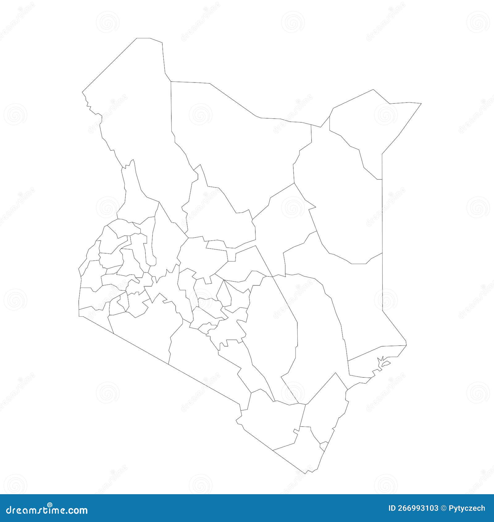 Kenya Political Map of Administrative Divisions Stock Vector ... Kenya Political Map of Administrative Divisions Stock Vector ...