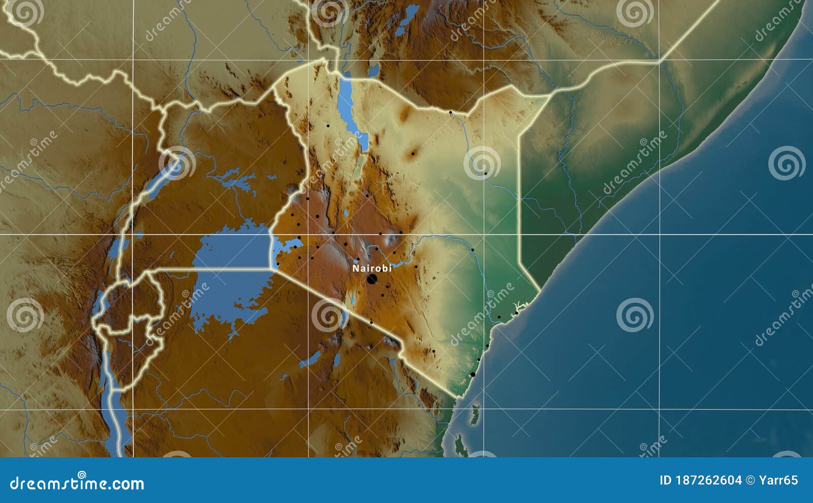 Kenya - Relief. Composition, Borders Stock Illustration - Illustration ...