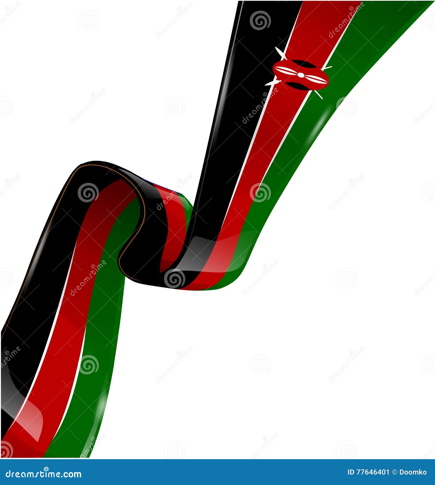 Kenya ribbon flag stock vector. Illustration of graphic - 77646401