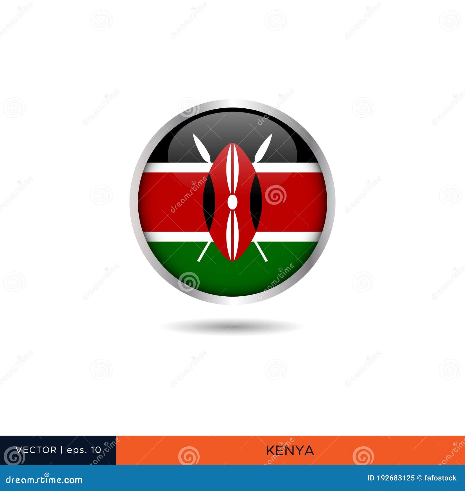 Kenya Round Flag Vector Design. Stock Vector - Illustration of flag ...