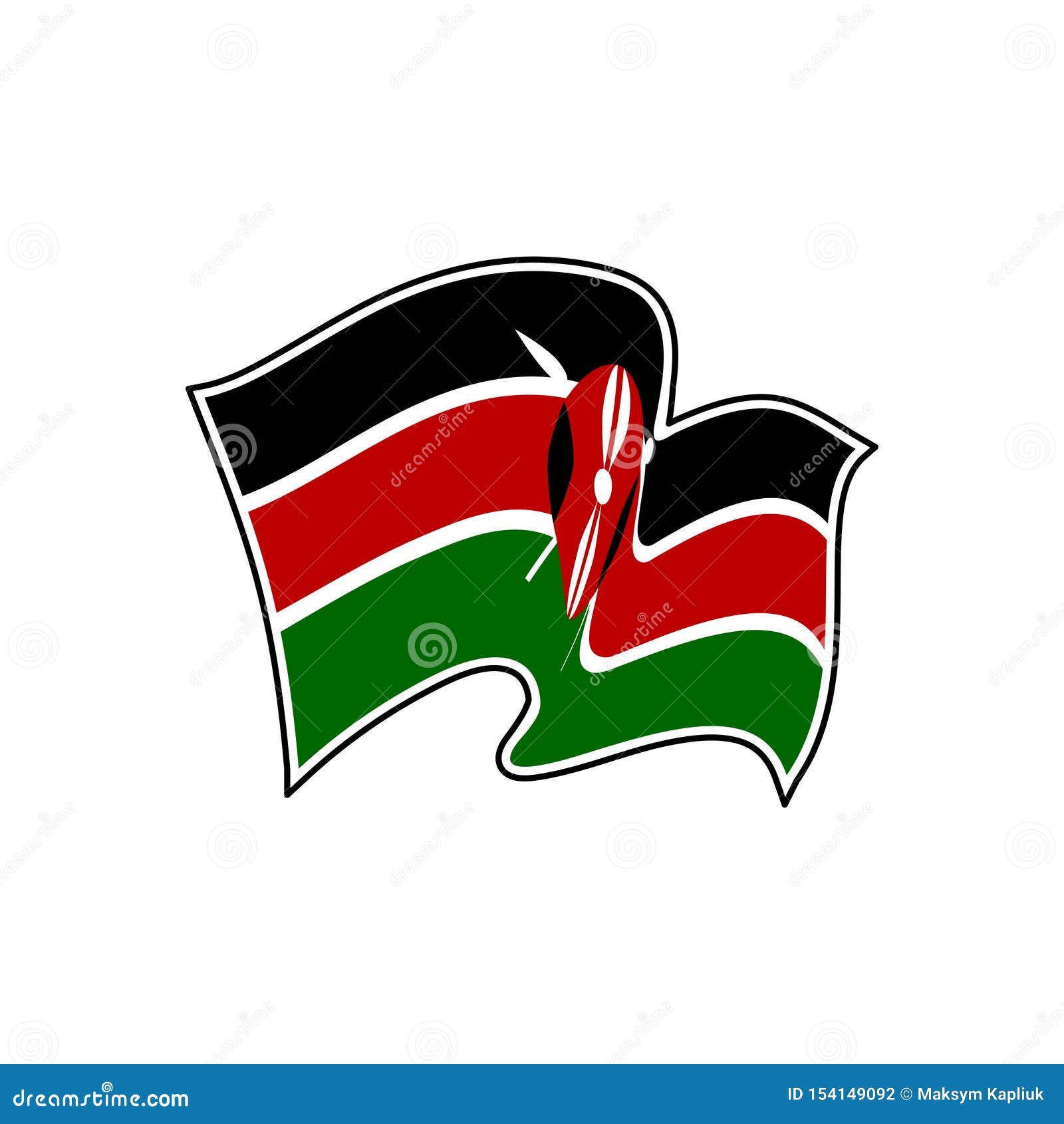 Kenya Vector Flag. National Symbol of Kenya Stock Vector - Illustration ...
