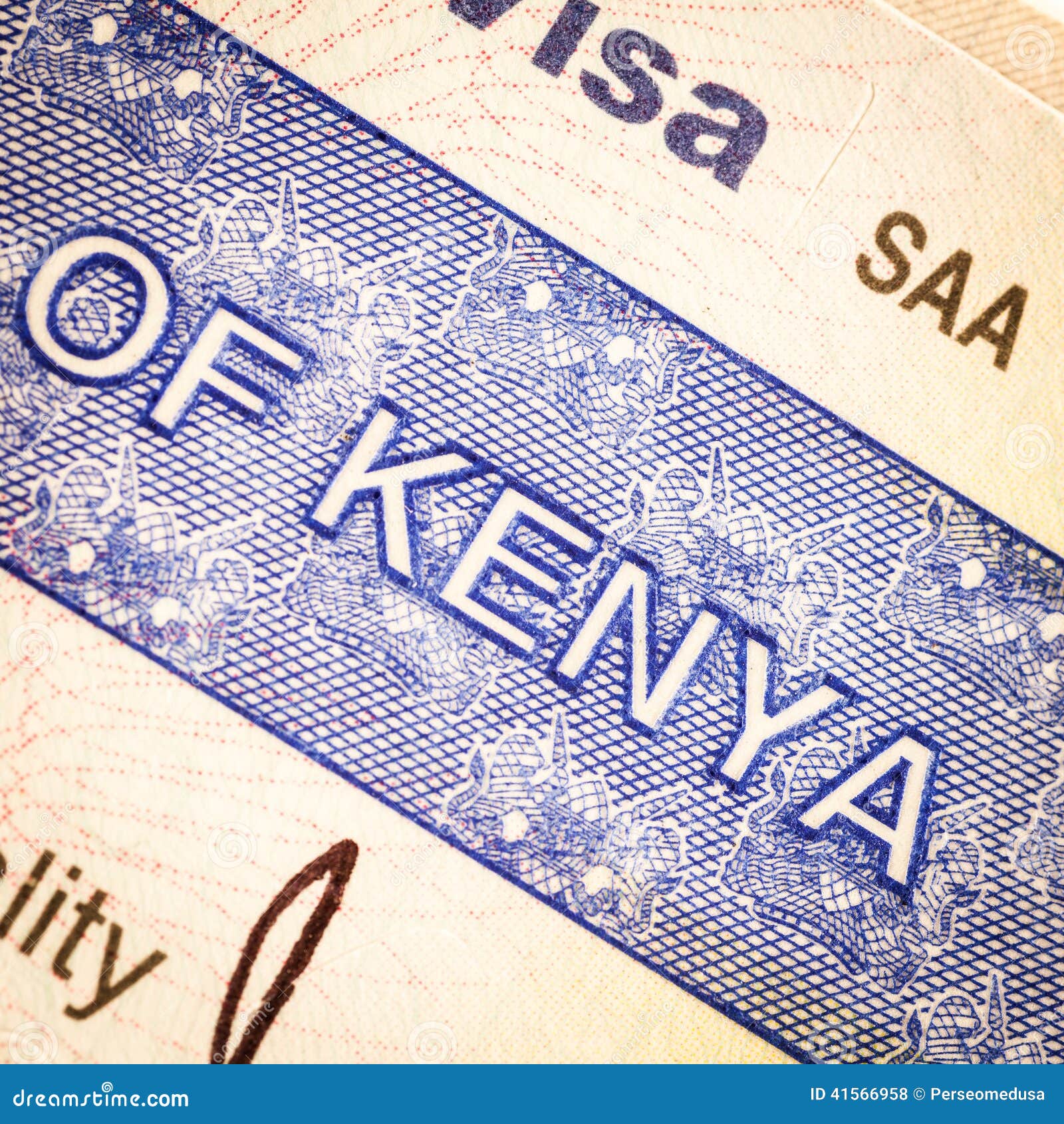 Kenya visa stock photo. Image of tourist, foreign, security - 41566958