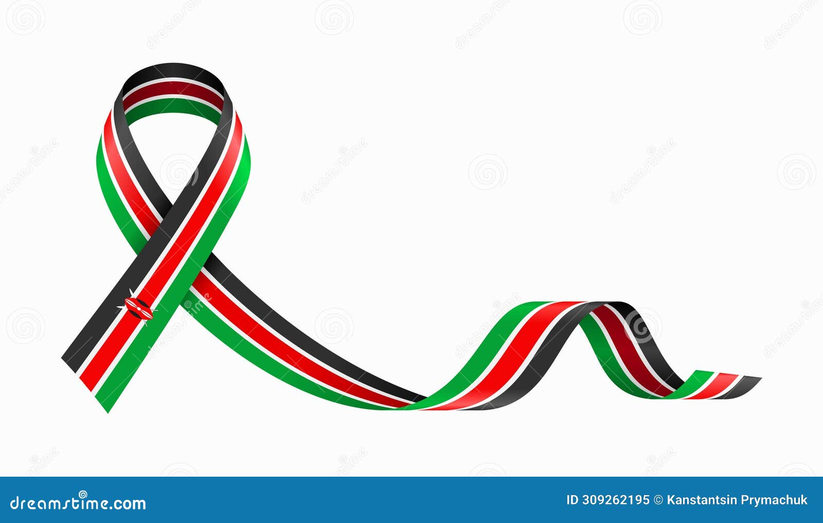 Kenyan Flag Stripe Ribbon Wavy Background Layout. Vector Illustration ...