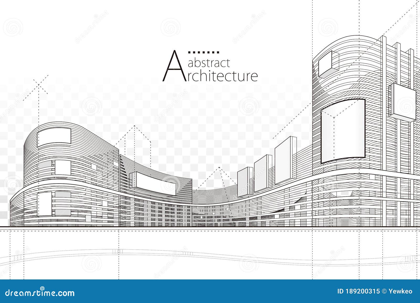 Abstract Architecture Building Line Drawing. Stock Vector ...