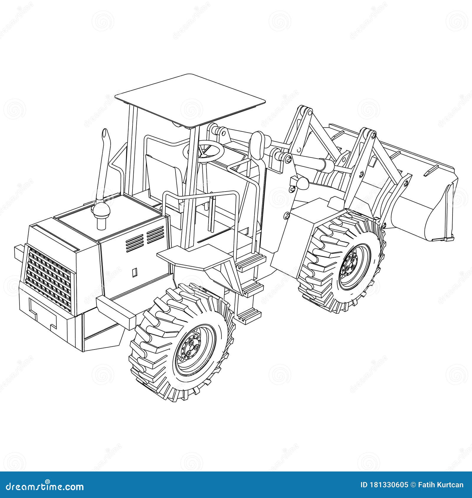 Wheel Loader outline . stock illustration. Illustration of diesel ...