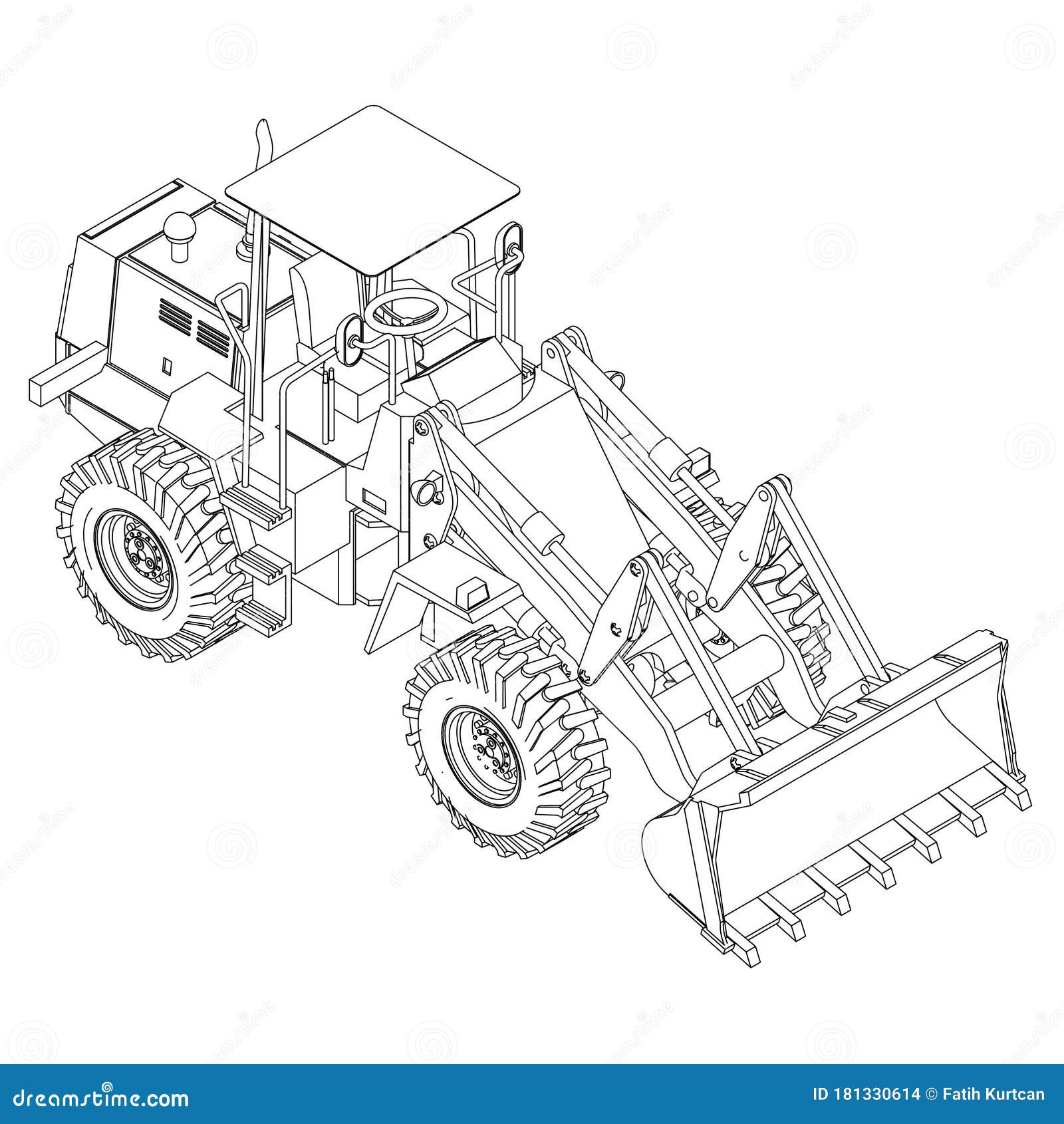 Wheel Loader outline . stock illustration. Illustration of equipment ...