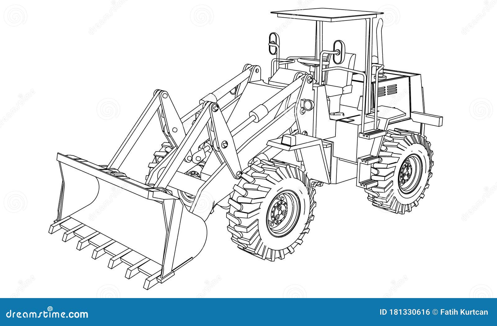Wheel Loader outline . stock illustration. Illustration of grader ...